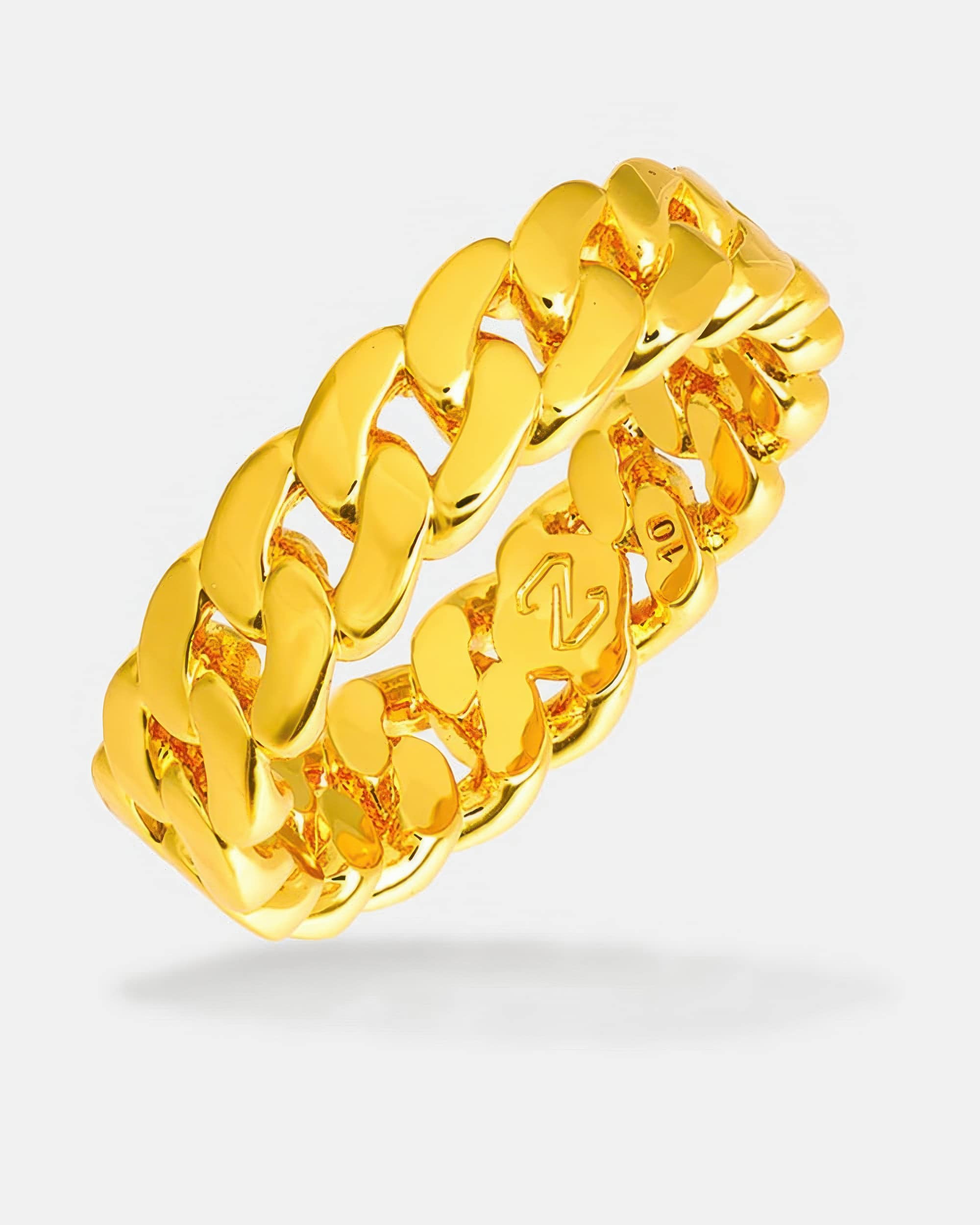 Cuban Link Ring - Gold | Men's Gold Ring - DAZZIN