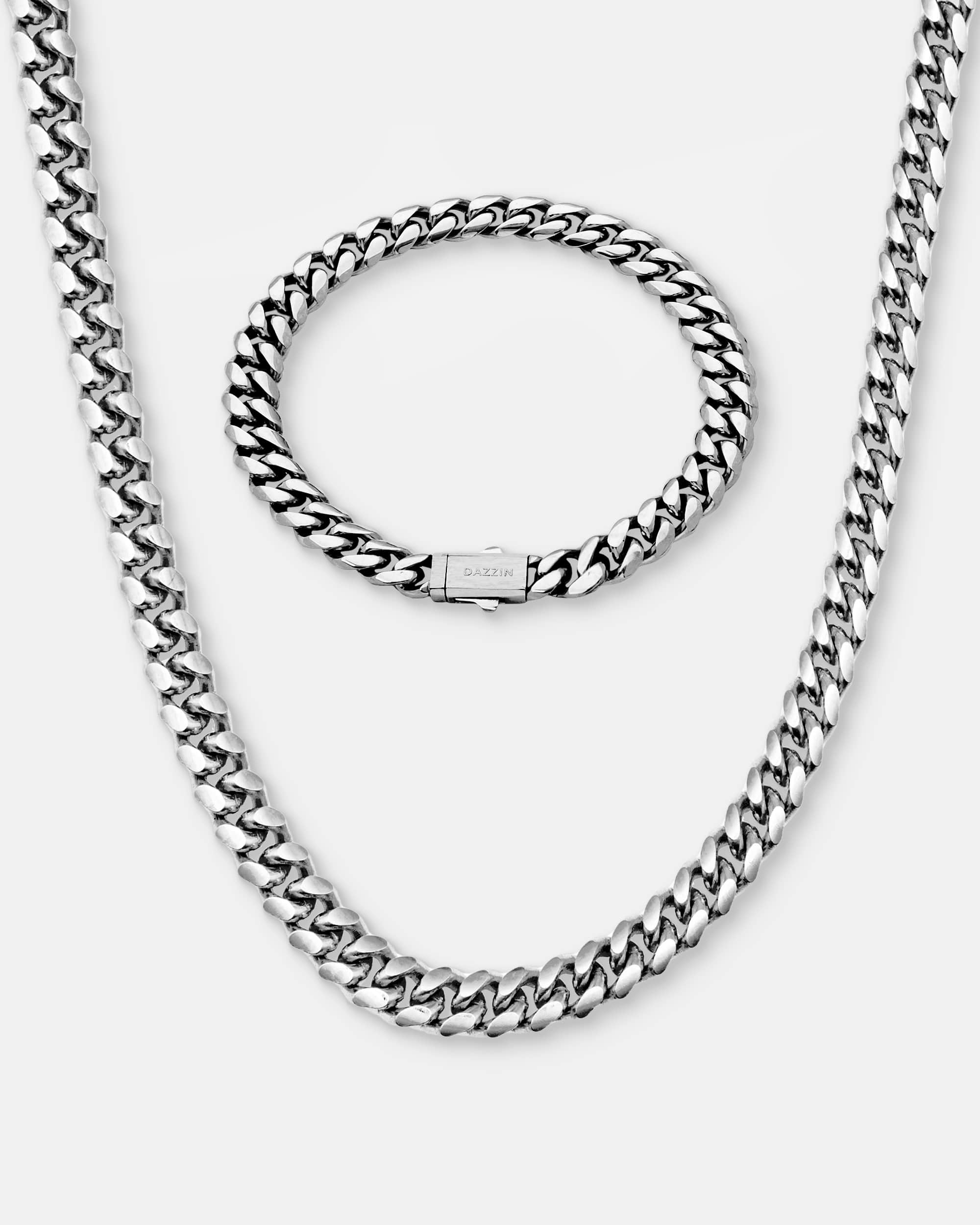 Cuban Link Set - 8mm | Men's Bundles & Sets - DAZZIN